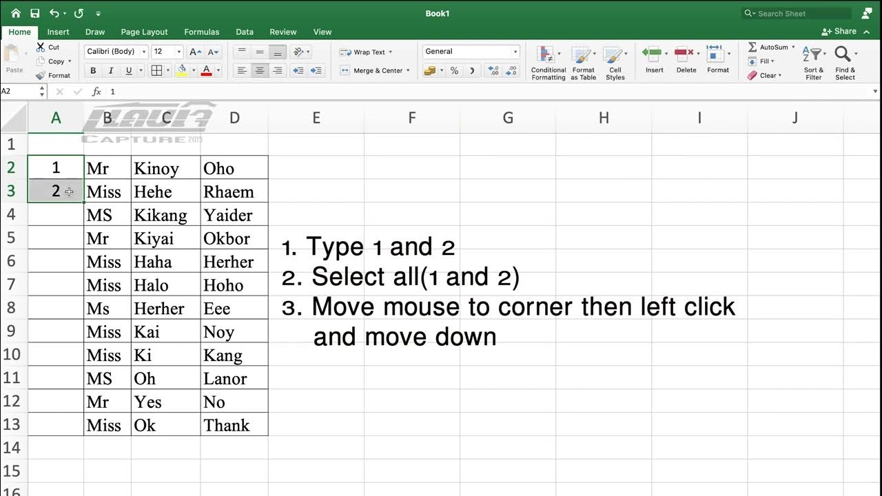 how to add ordinal number in excel || การเพิ่มหมายเลขลำดับใน Excel - English Version - YouTube