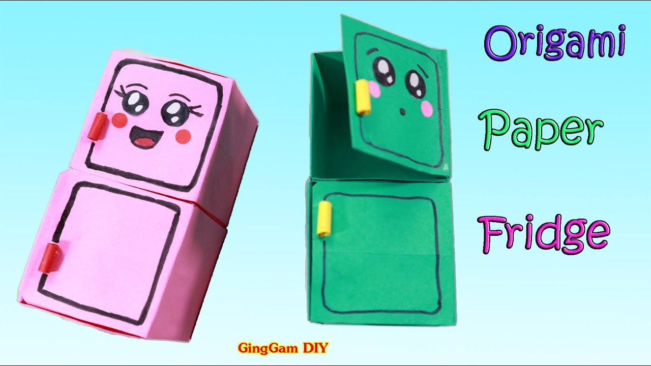Origami Paper Fridge - พับตู้เย็นกระดาษง่ายๆ - YouTube