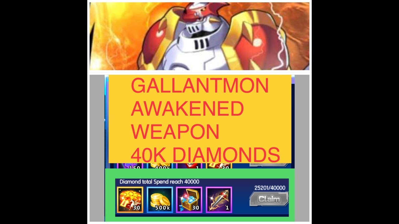 40K DIAMONDS For Gallantmon's Awakened Weapon (Gungnir) Digimon World ...