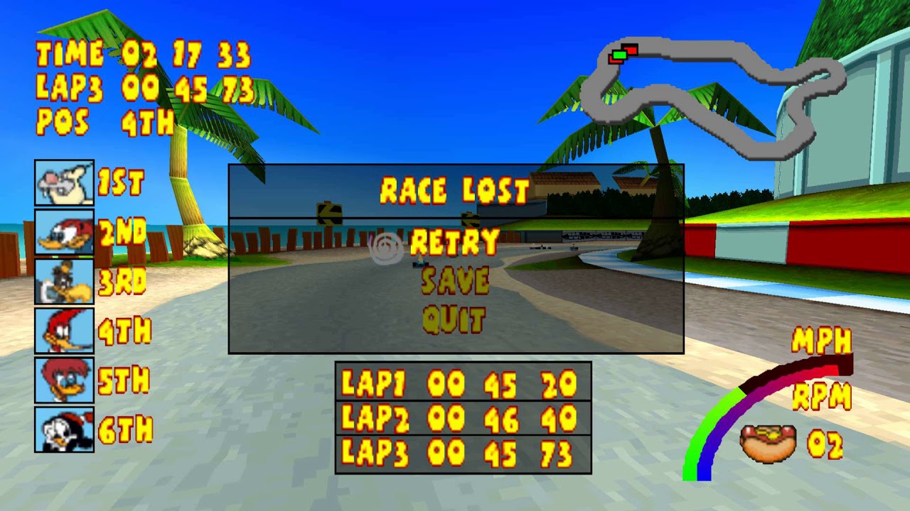 [PS1 RIP] Woody Woodpecker Racing - YouTube