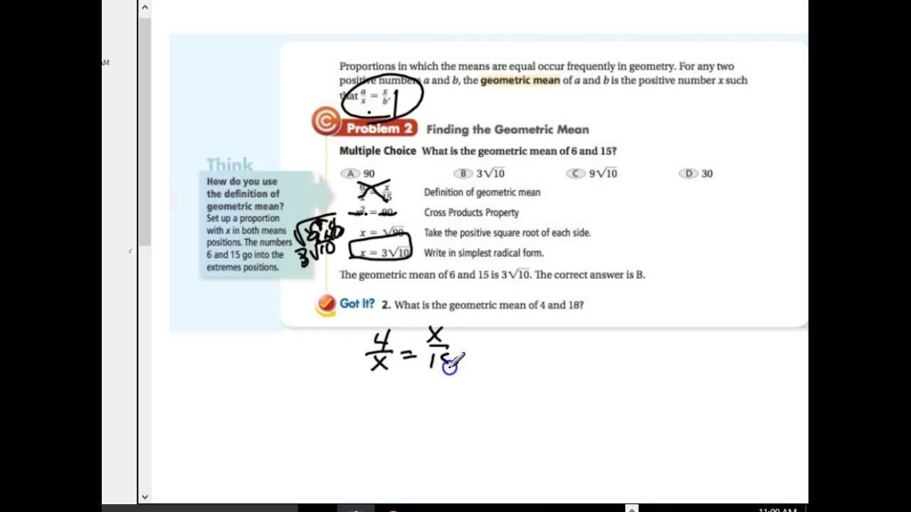 Geom part2 lesson 7-4 problem 2 - YouTube