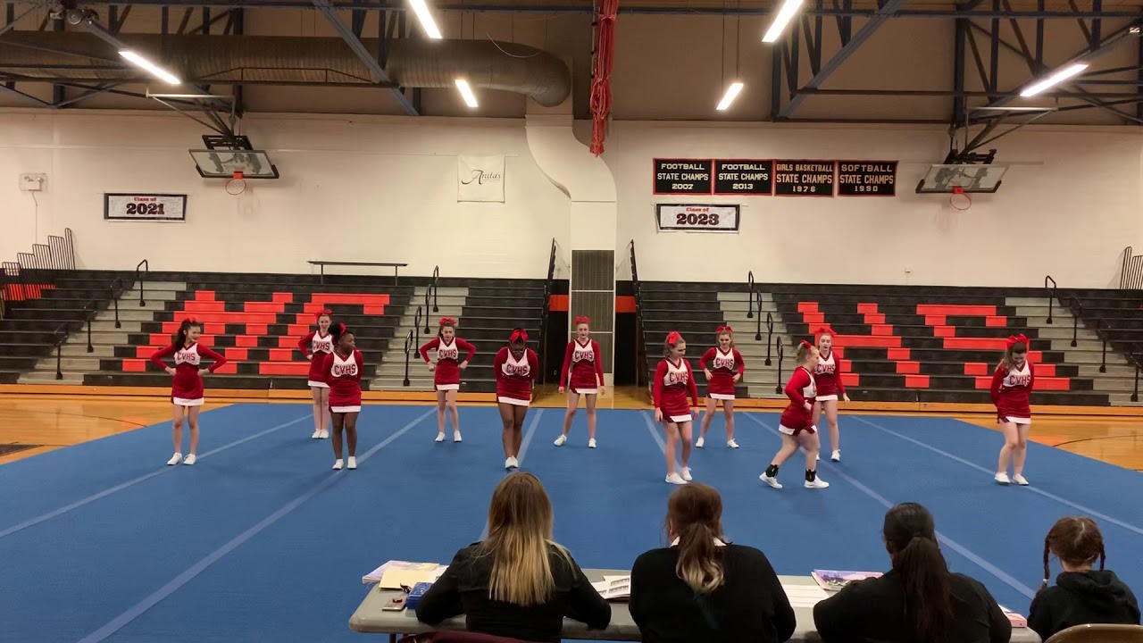 CVHS JV CHEER Round 2 MAC GOLD #2 MARINE CITY 1/29/20 - YouTube