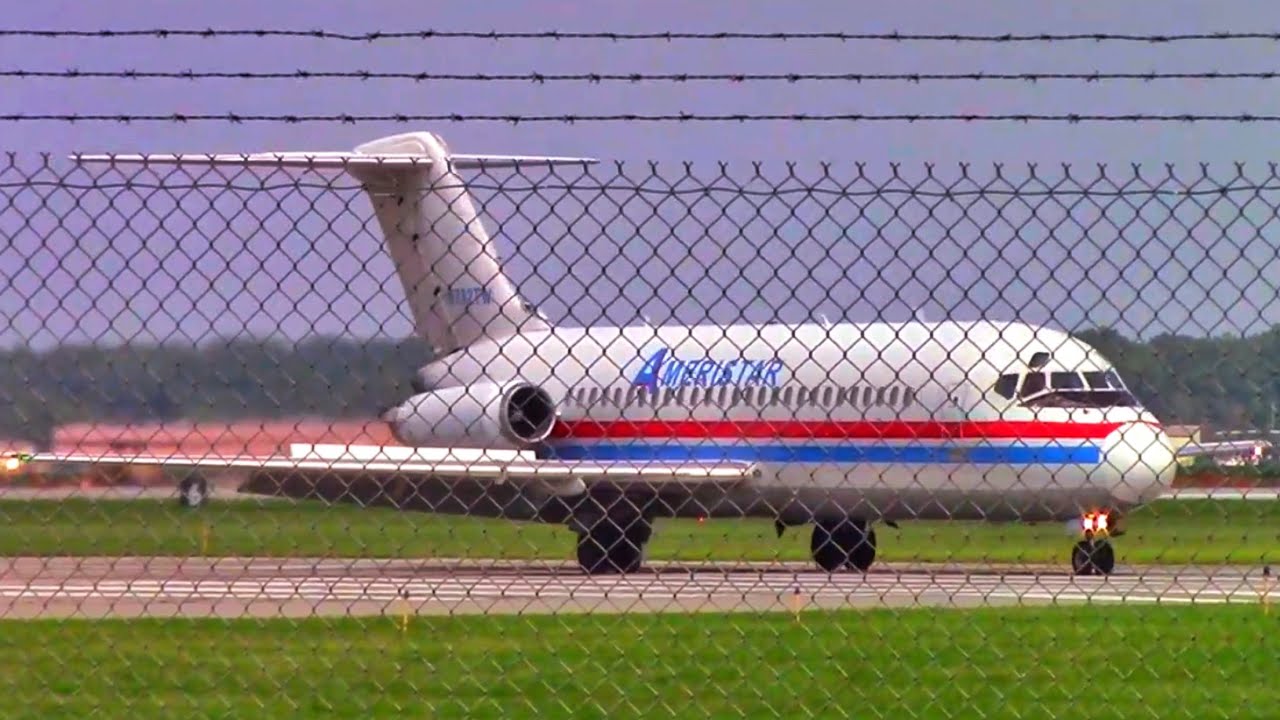 Ameristar DC-9-15(RC) [N782TW] Landing/Taxi at Willow Run Airport - YouTube