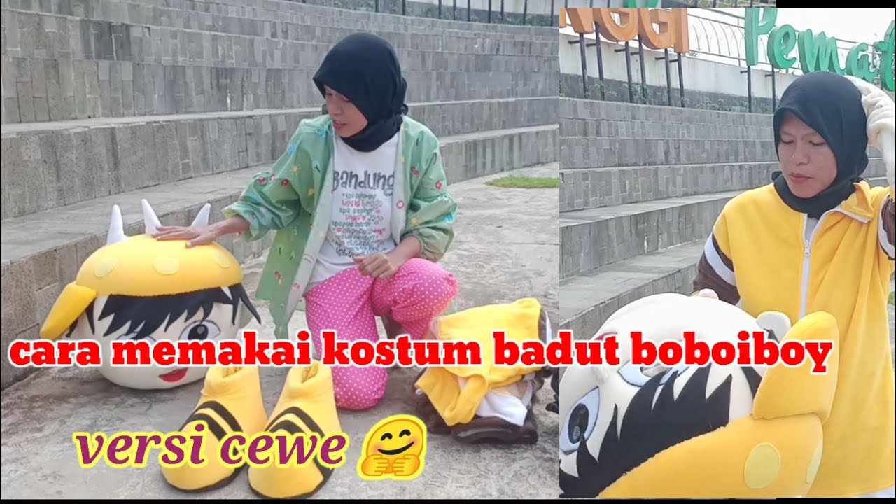 cara memakai kostum badut boboiboy versi cewe || kostum badut boboiboy ...