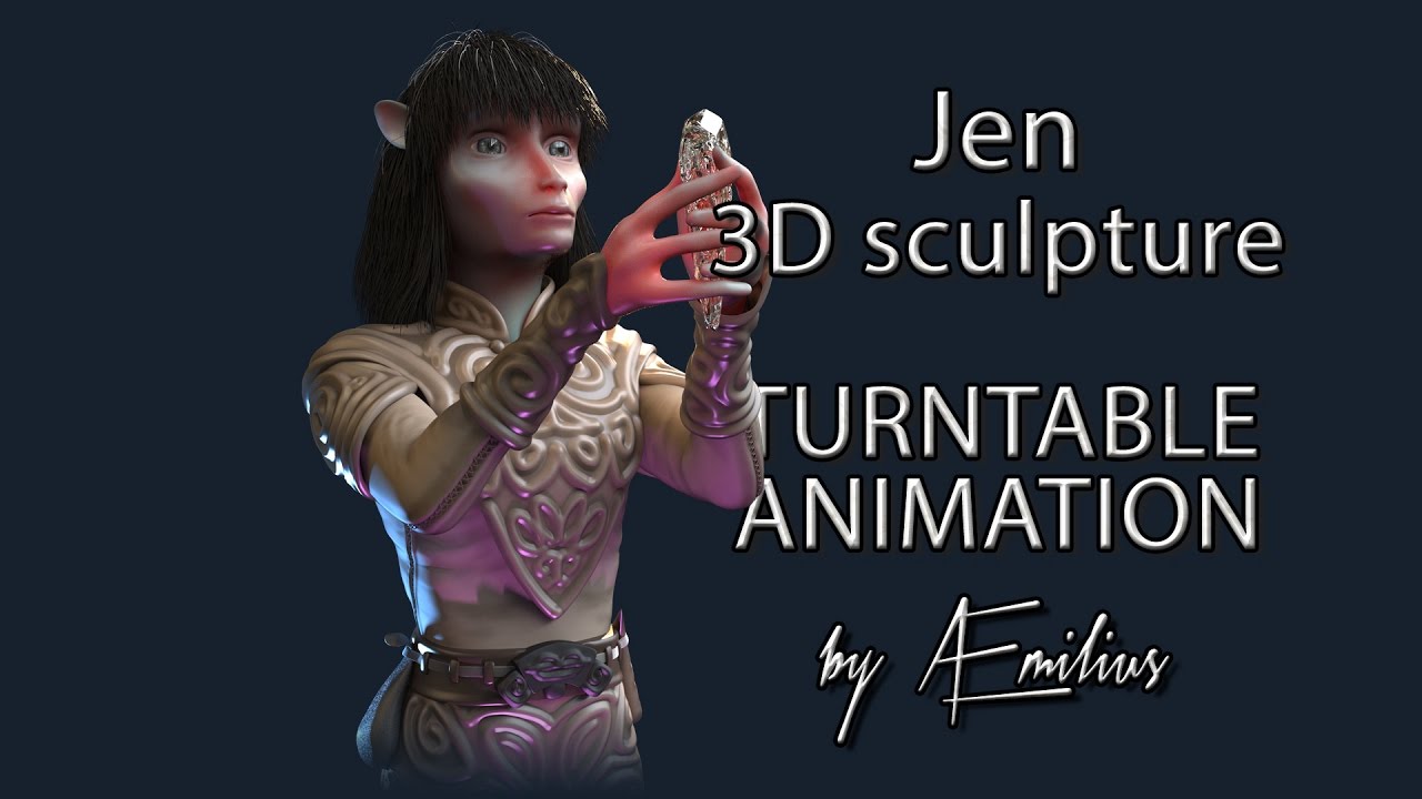 Jen (The Dark Crystal) 3D sculpture - Turntable animation - YouTube