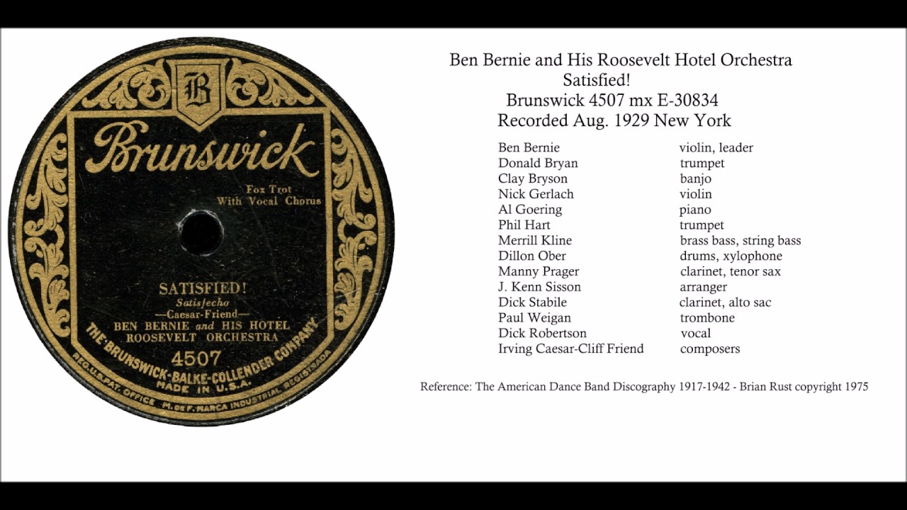 Satisfied! - Ben Bernie - YouTube