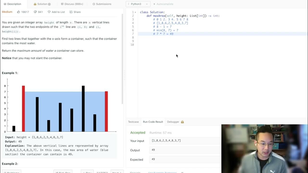 Container With Most Water - Neetcode150 Series: (39 of 150) Leetcode - YouTube
