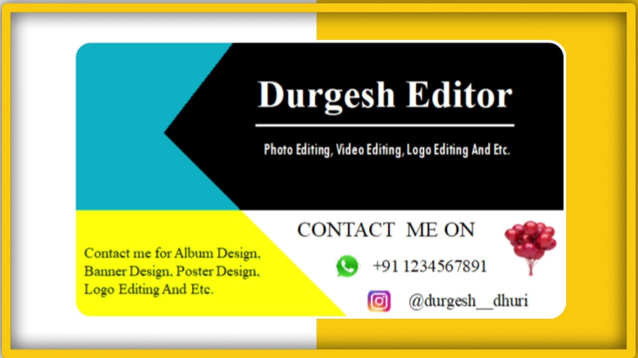 Visiting card | Visiting card kaise banaye | visiting card design ...