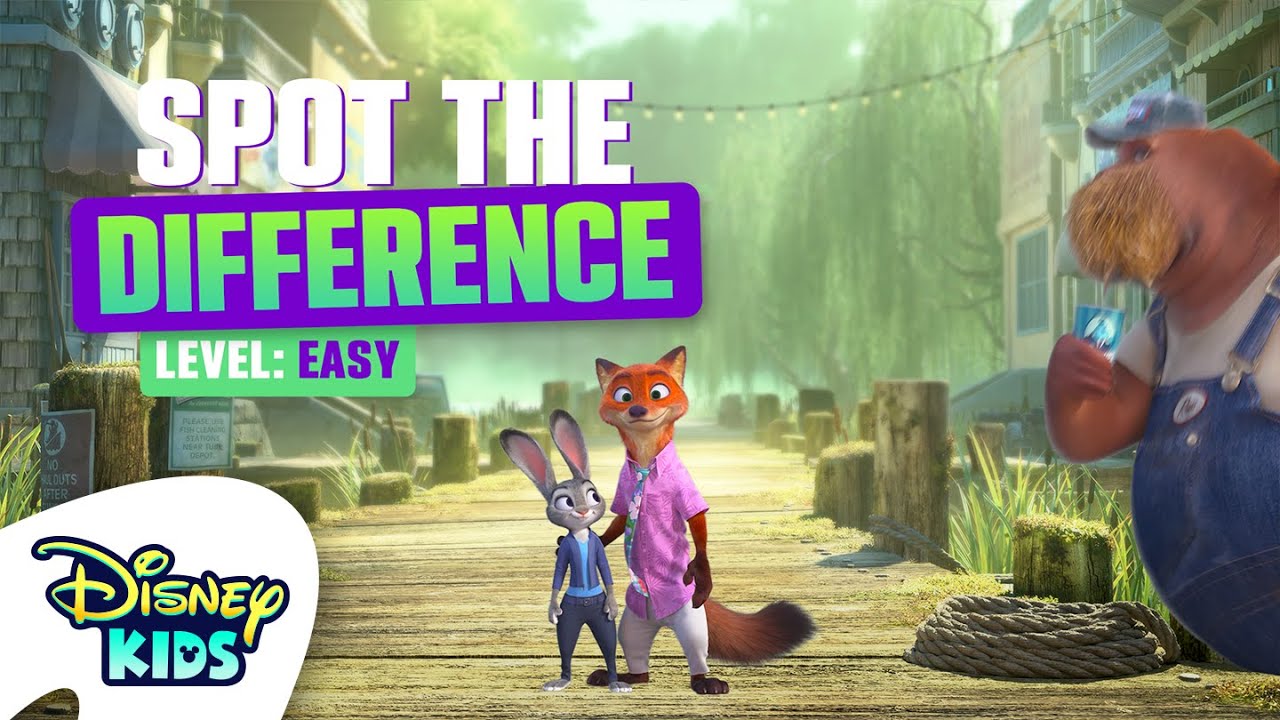 Spot the Difference ️🔍 | Zootopia 2 | Level: Easy | @disneykids - YouTube