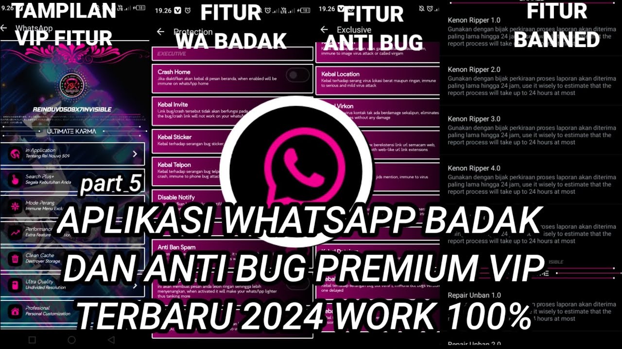 TUTORIAL CARA WA MENJADI BADAK ANTI KENON/BANNED DAN KEBAL TERHADAP BUG ...