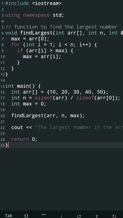 how to get largest element of an array in c++ #programming #program #foryou #subscribe #shorts ...