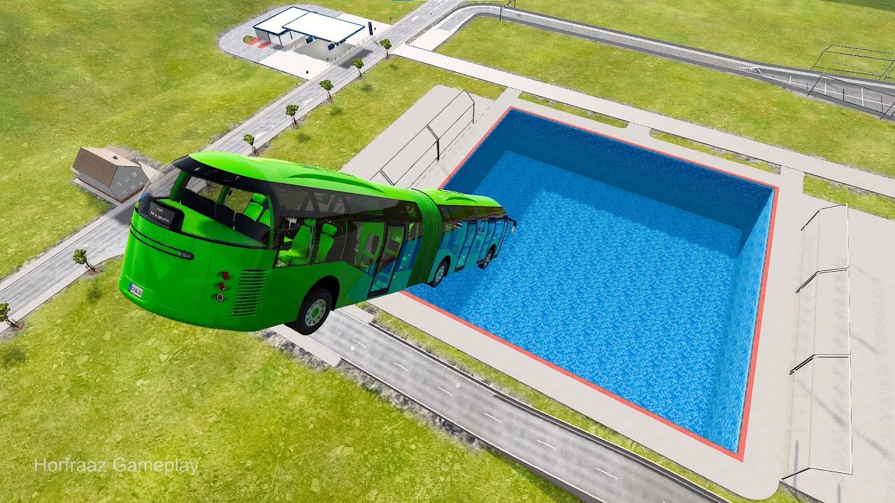 BeamNG.Drive - Insane High Speed Cars Jumping In Pools #21 - YouTube