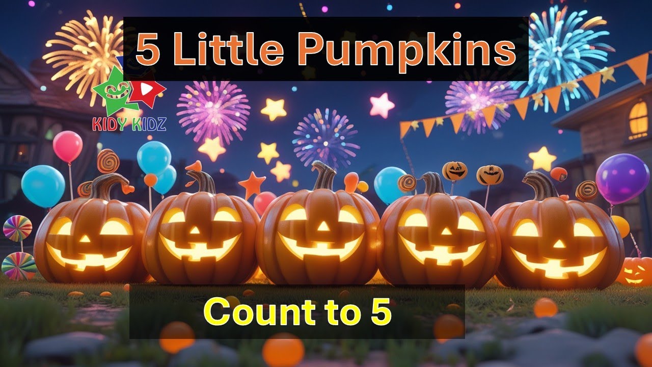 Five Little Pumpkins 🟠 | Fun Halloween Rhyme for Kids | KidyKidzStudio ...