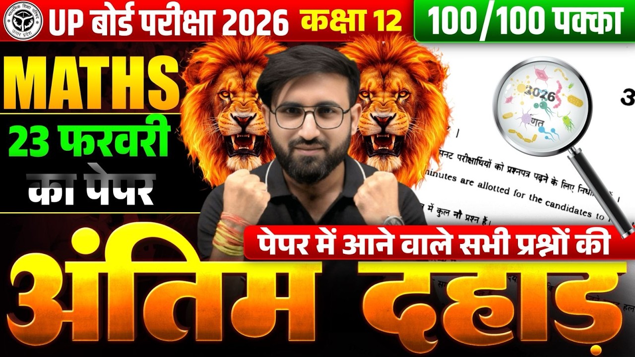 UP Board Class 12 Maths Paper Setter 2026 | Session 01 Model Question ...