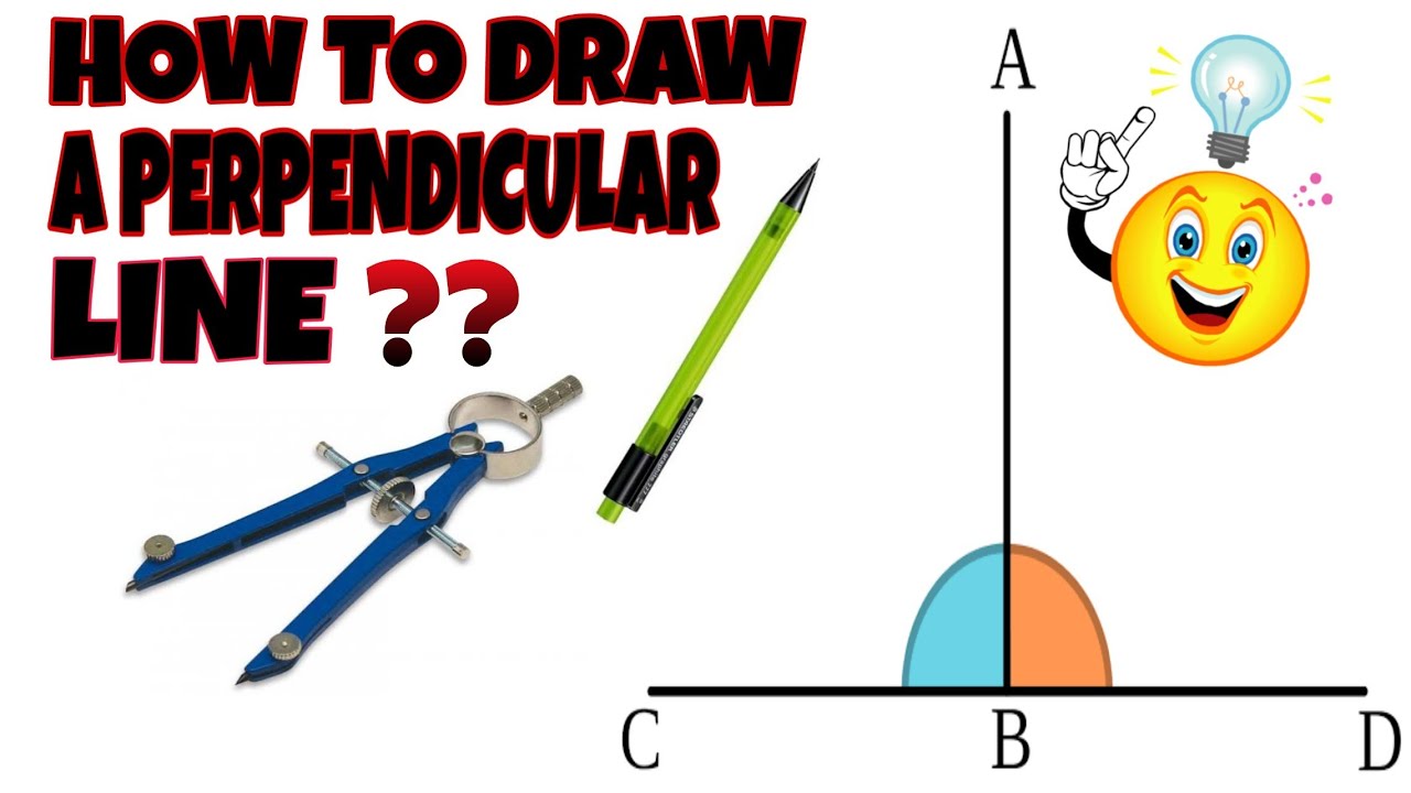 How to draw a perpendicular to a given line||easyconcept||Engineering ...