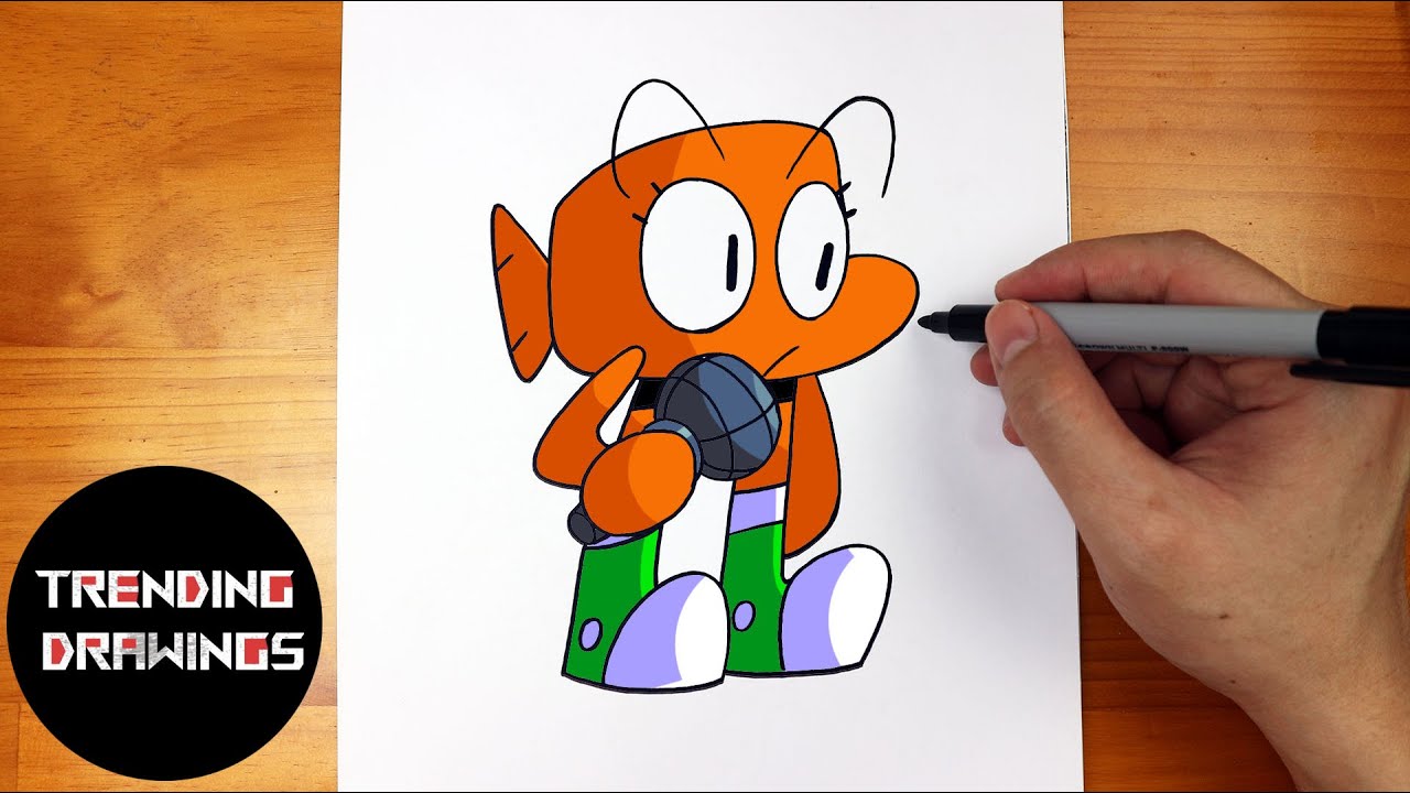 How To Draw FNF MOD- Darwin - Easy Step by Step - YouTube