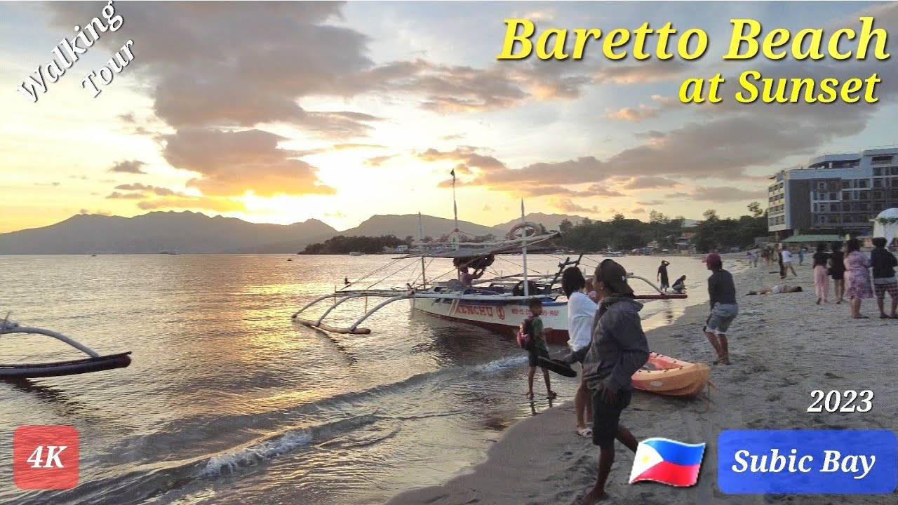 Walk along Barreto Beach at Sunset. Subic Bay in the Philippines ...