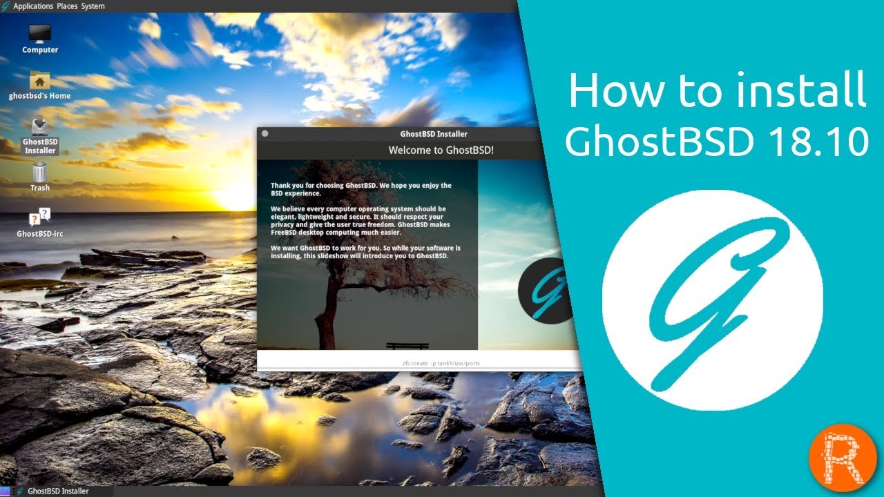 How to install GhostBSD 18.10 - YouTube