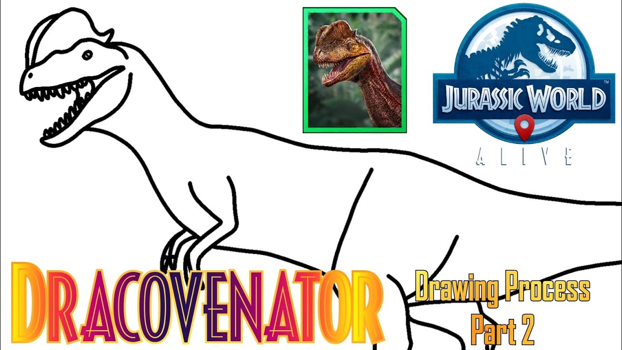Drawing Dracovenator (Jurassic World Alive) Full Drawing Process Part 2 ...