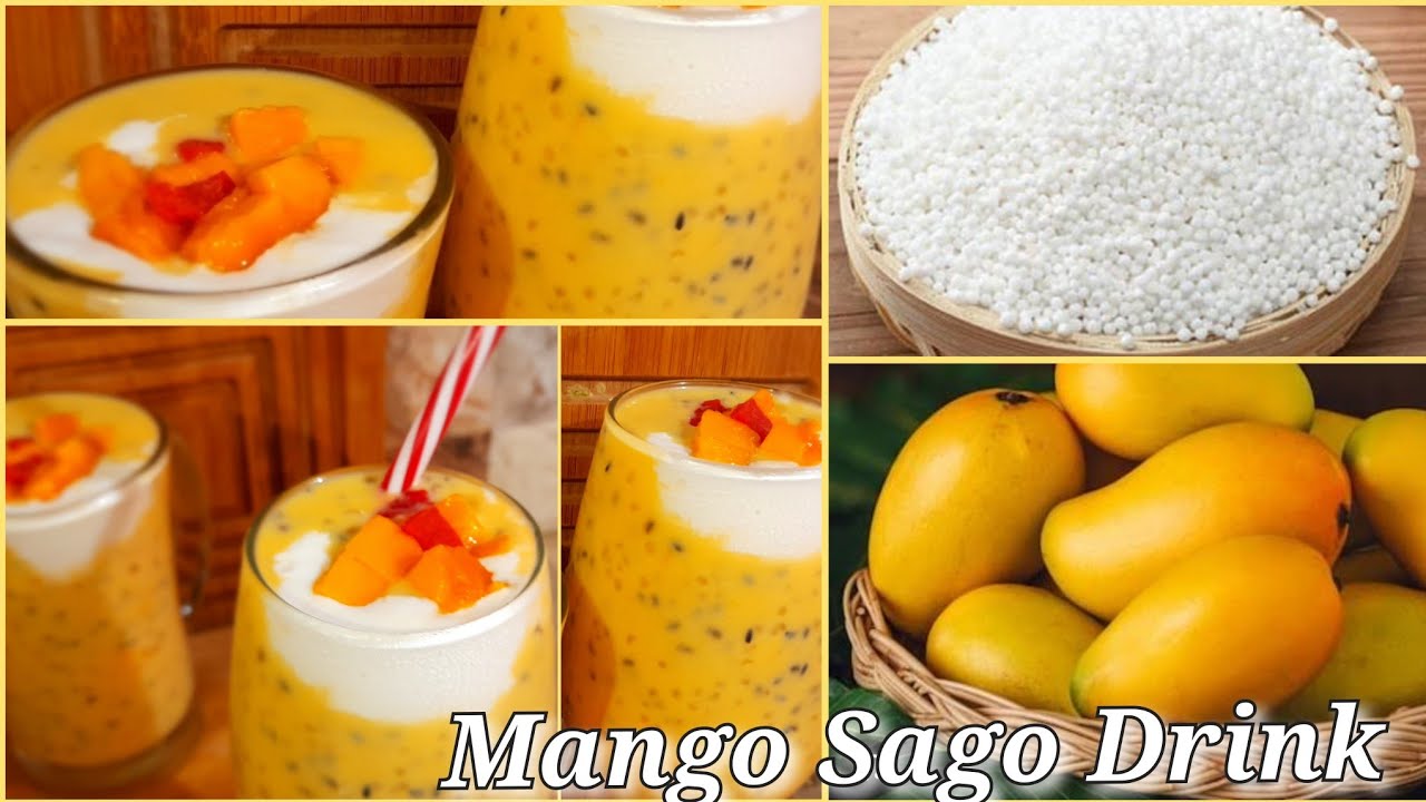 Mango Sago drink recipe - refreshing summer drink - mango sago dessert ...