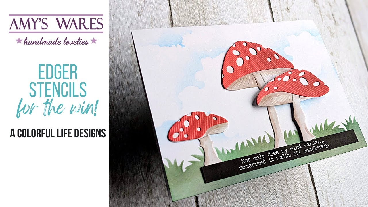 Fun and Snarky Mushroom Card! Use up those PATTERN PAPER SCRAPS! Die ...