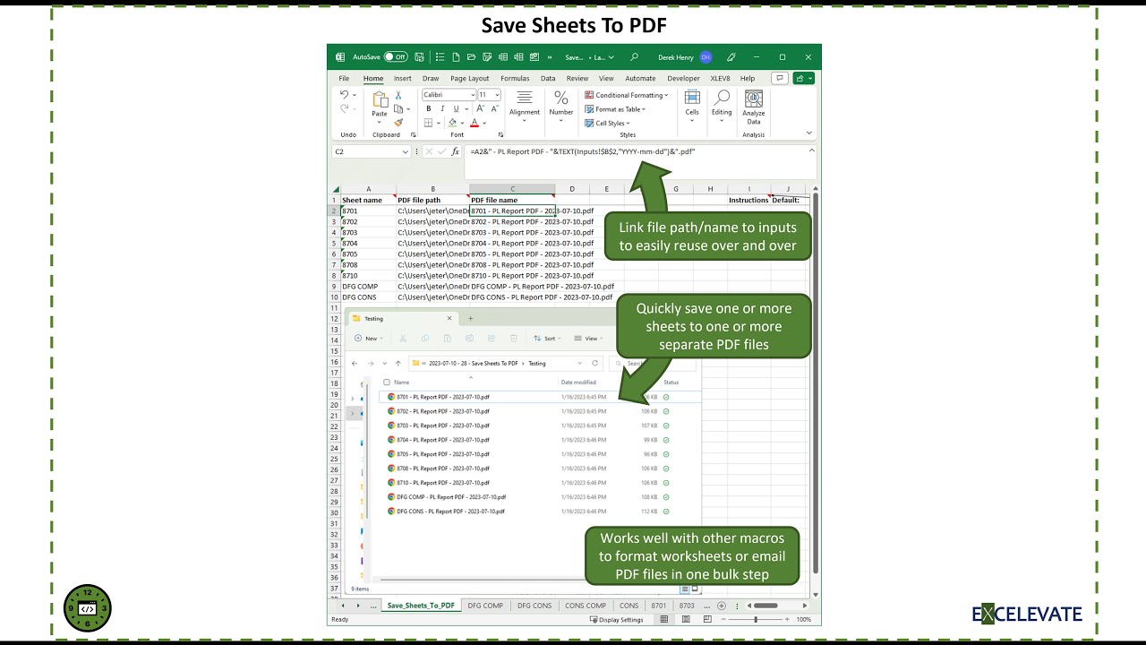 XLEV8 MMM Save Sheets To PDF - YouTube