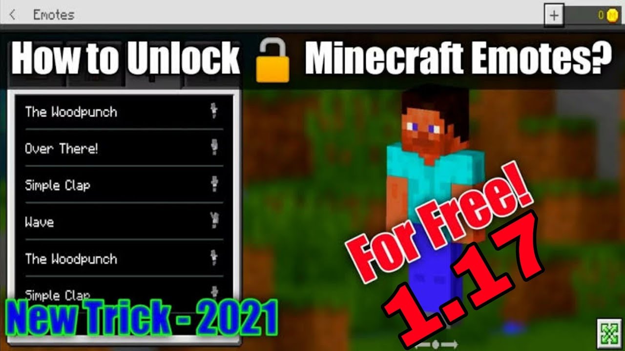 How to get free emote in minecraft pocket edition 1.17 - YouTube