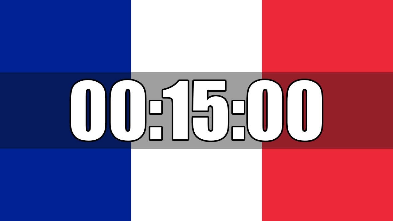 15 Minutes Countdown Timer Curated on France Flag Ultra Focus In HD Tik ...