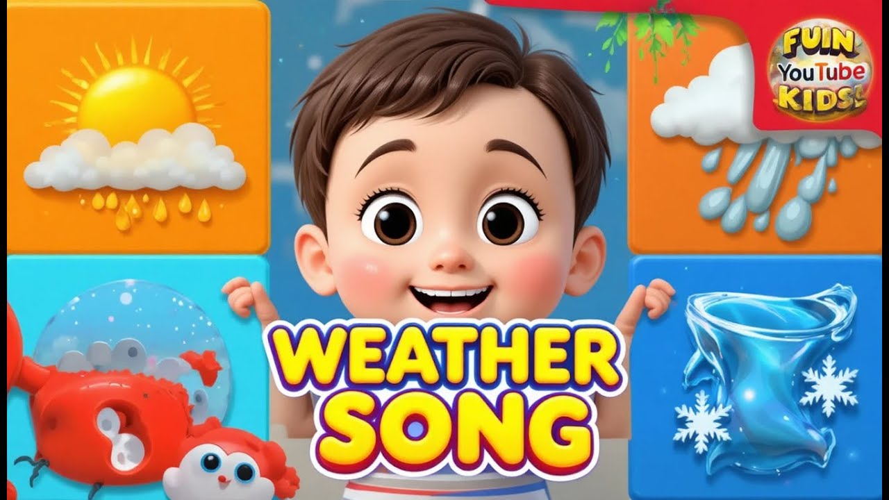 Weather Song for Kids 🌦️ | Sunny Rainy Windy Snowy | Fun Nursery Rhyme ...