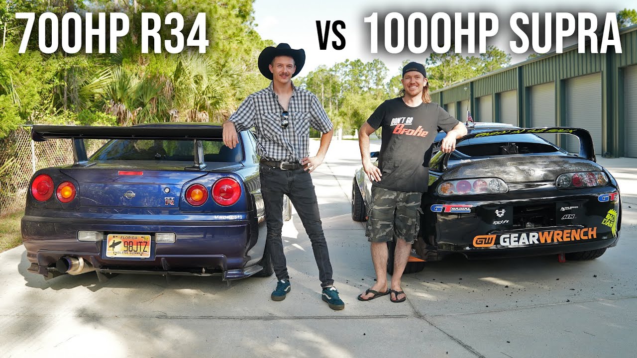 R34 GTR vs.1000HP Supra! - YouTube
