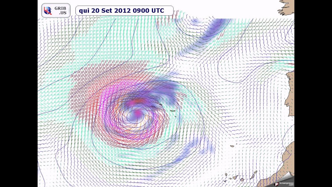Hurricane NADINE a caminho dos Açores - YouTube