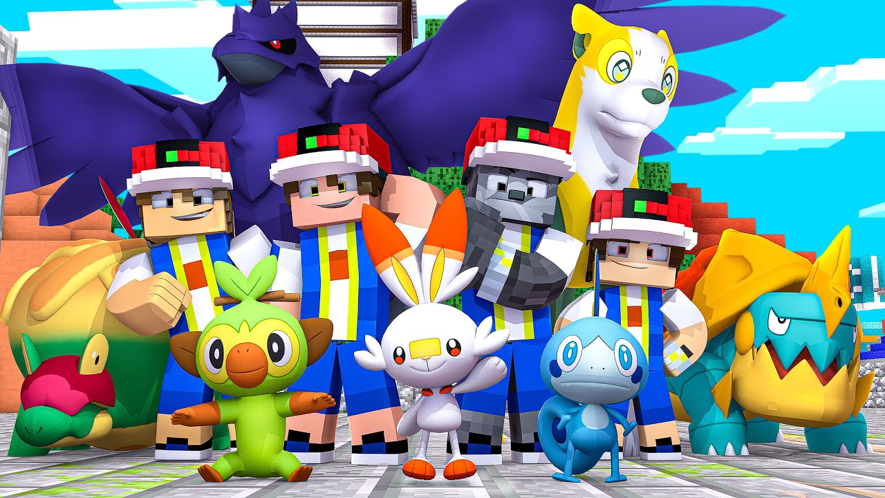 Minecraft : Pokémon SWORD #1 - ESCOLHEMOS POKÉMON INICIAL PRA NOVA ...