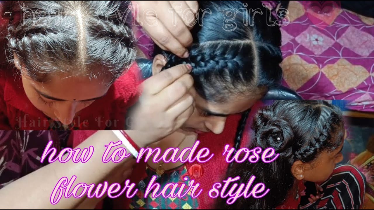 How to made rose flower hair style ||hairstyle||hair design| - YouTube