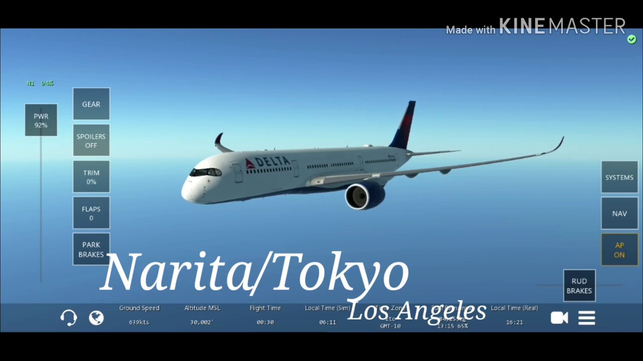 Infinite flight Global: Tokyo - Los Angeles - Delta A350-9 - YouTube