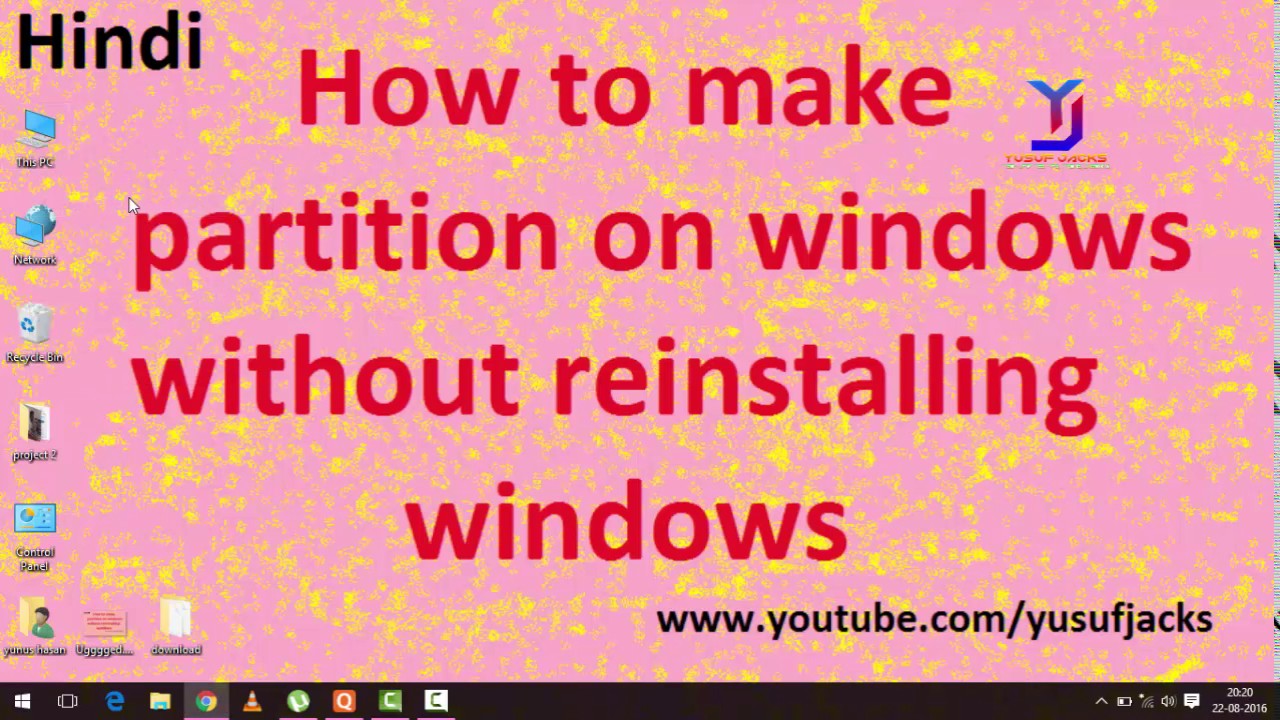 how to make partition in windows - YouTube