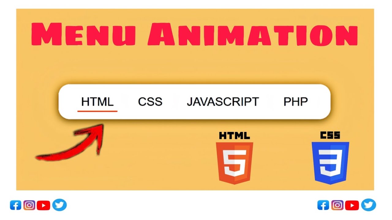 Menu Animation Animation Program Using Html And Css Html Css 5200