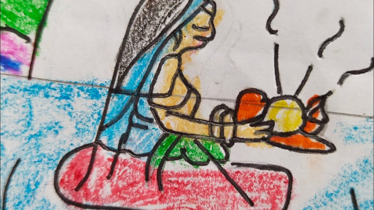 Jay chhathi Maiya ki vidai #drawing#ytshorts #art #🙏🪔🍎 - YouTube