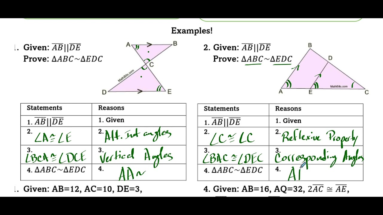 Similar Triangle Proofs - YouTube