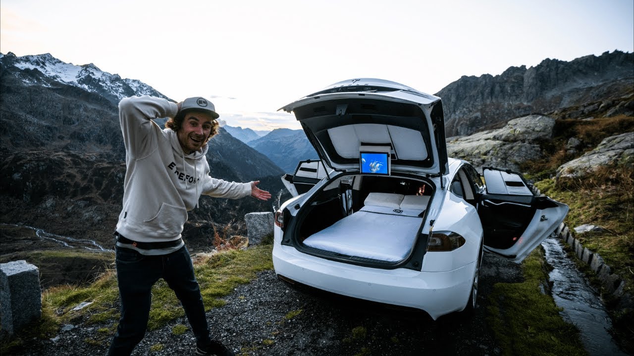 Tesla Car Camping In Switzerland | DreamCase - YouTube