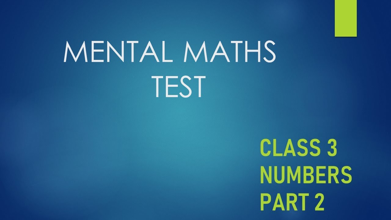mental maths numbers part 2 / class 3 / grade 3 / Students Reference ...