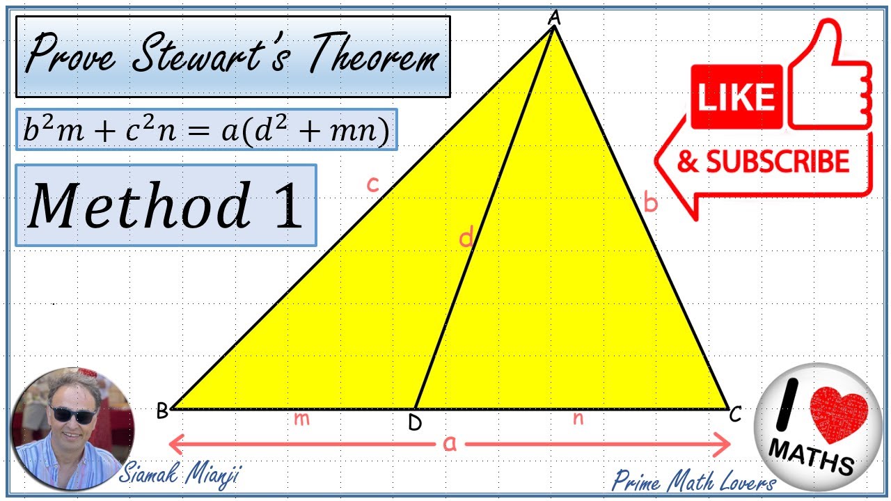 Prove Stewart’s Theorem - Method 1 - Using Geometry and Algebra - YouTube