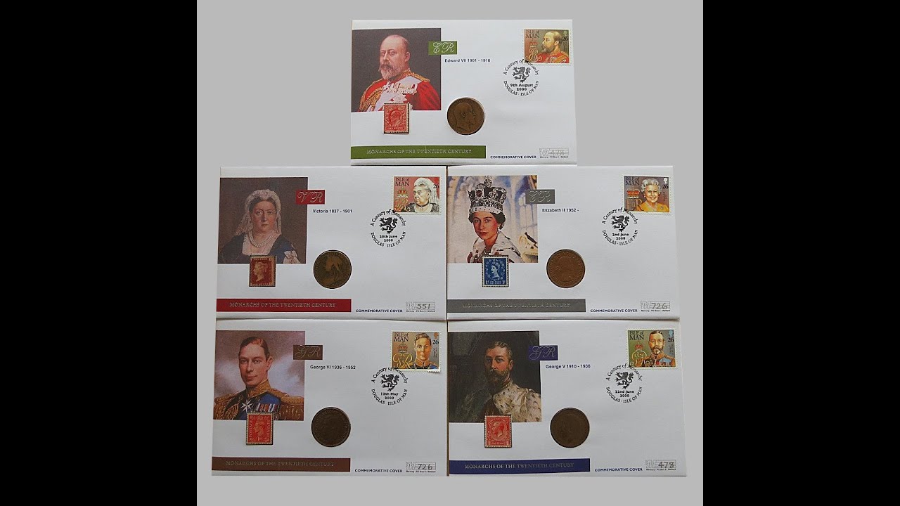 2000 Monarchs of the 20th Century One Penny Coin Covers Set - Isle of ...