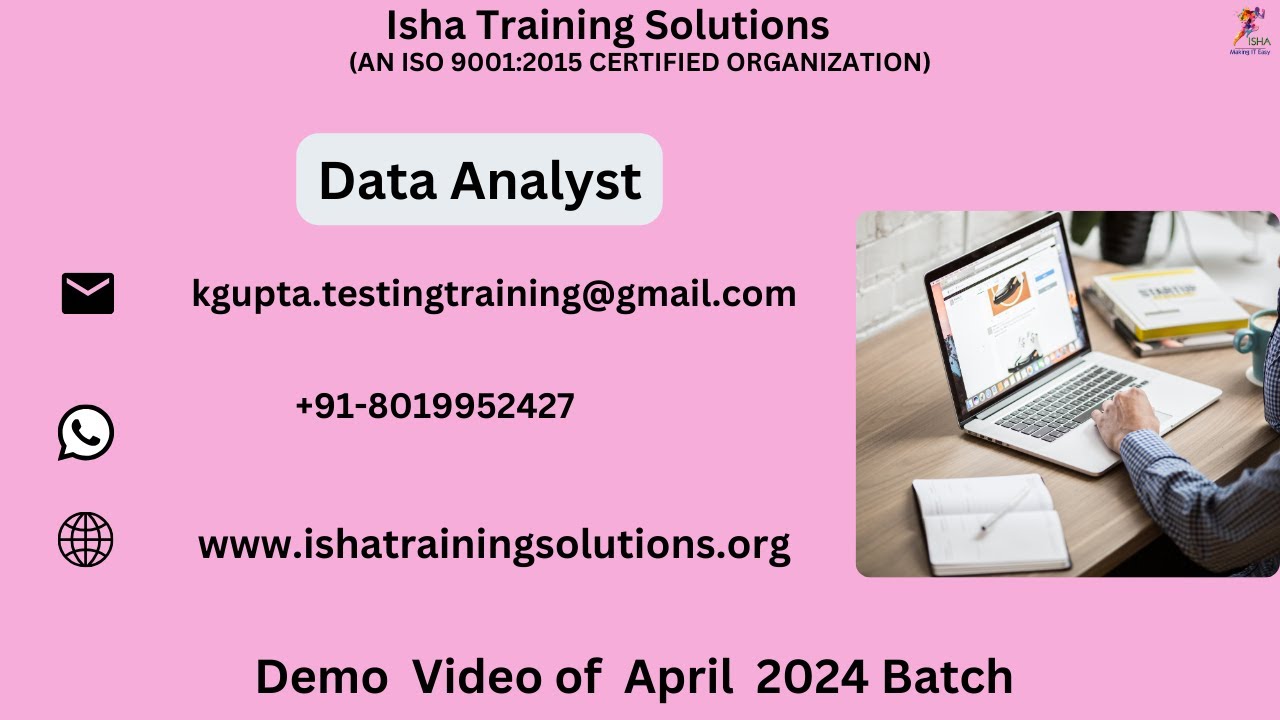 Data Analyst Demo Video On 24th April 2024.Call/WhatsApp us on +91-8019952427 to Enroll - YouTube