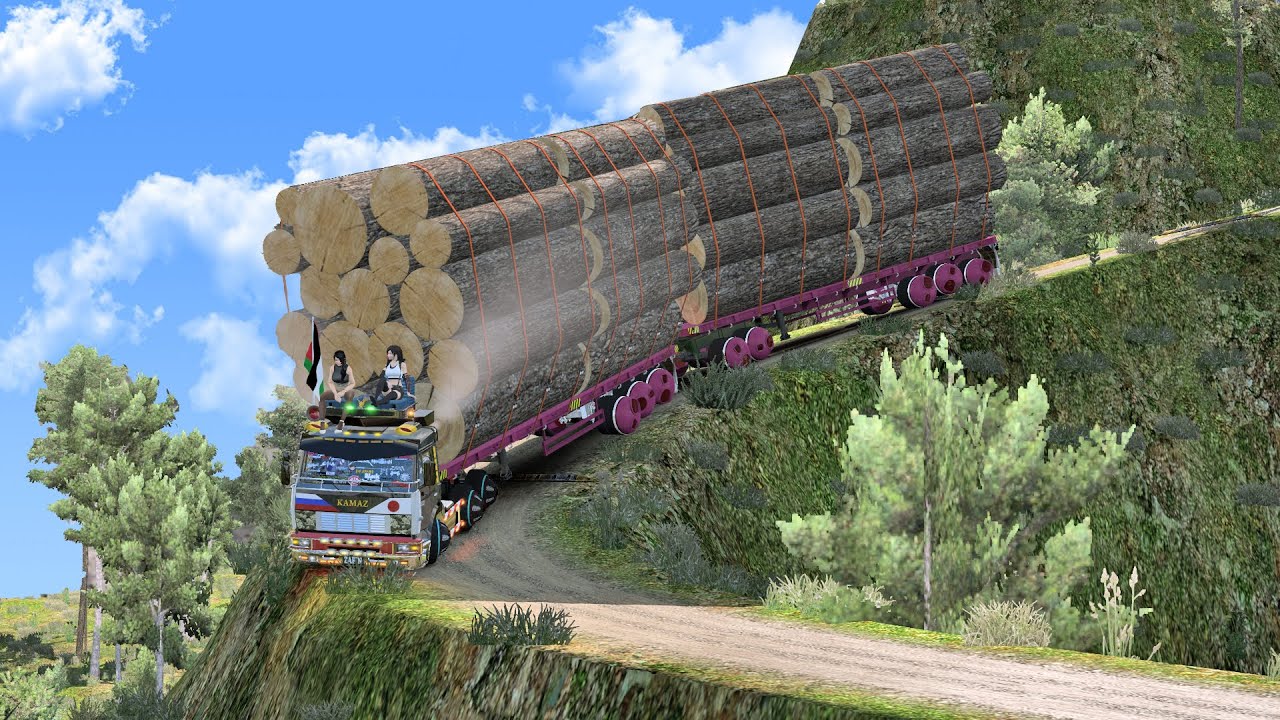 Overloaded Trailer - the most dangerous road | Euro Truck Simulator 2 ...