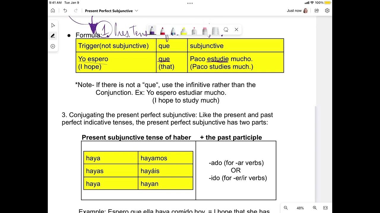 Present Perfect Subjunctive in Spanish (Instructor Tutorial) - YouTube