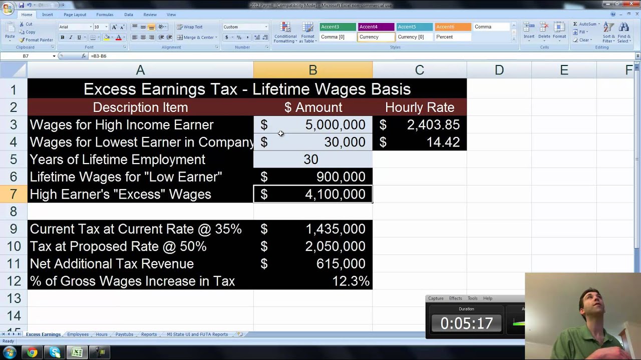Excess Earnings Tax 50-50 - YouTube