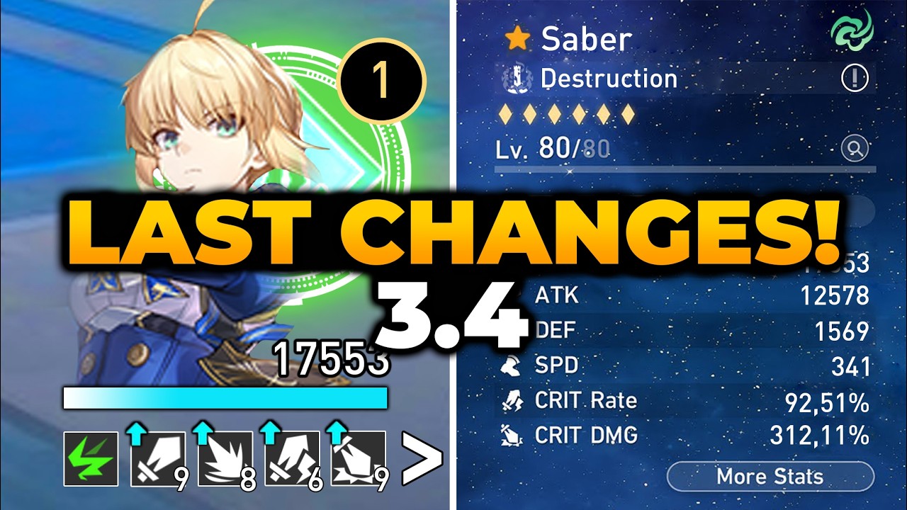 NEW UPDATE! SABER HSR 3.4 FINAL CHANGES (CONFIRMED). HSR Saber, Saber ...