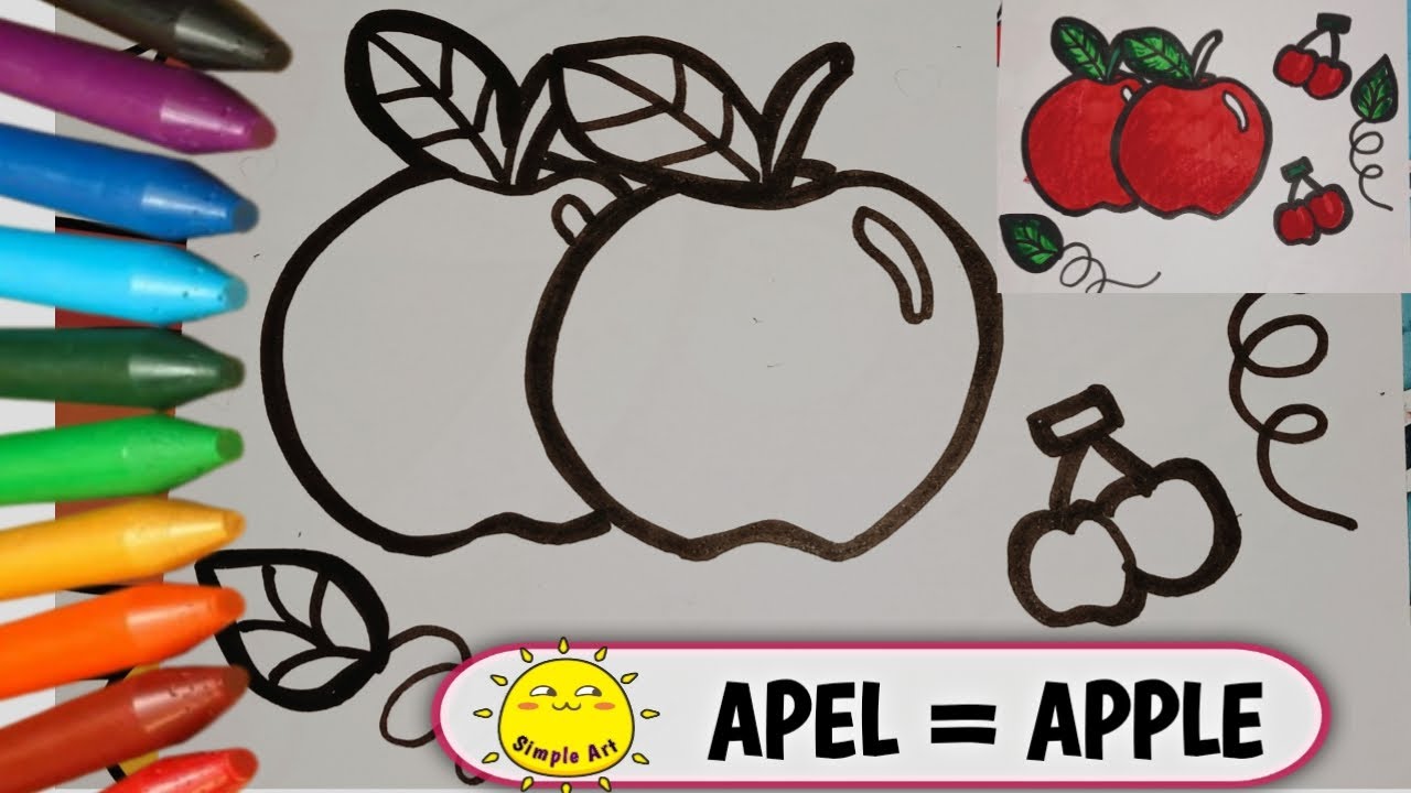 Cara menggambar Apel Simple Art // How to draw apple - YouTube