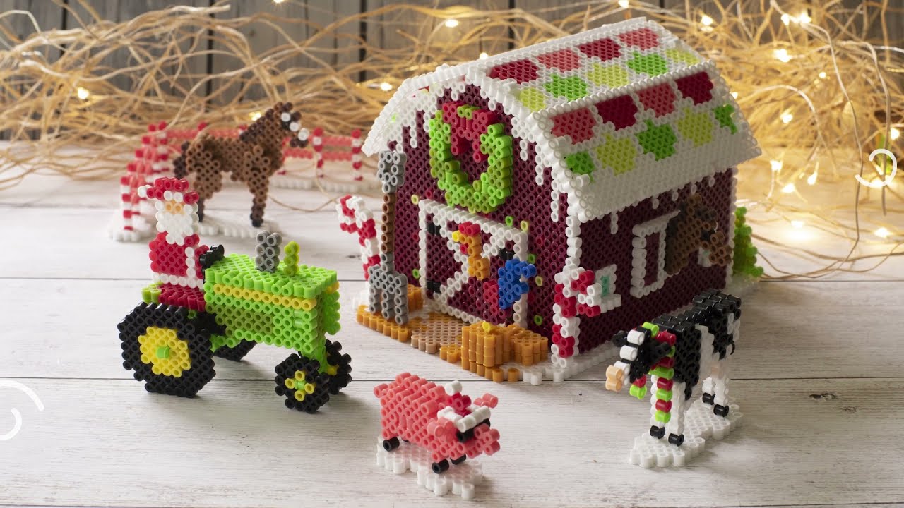 Perler Gingerbread Barn - YouTube