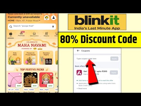 blinkit coupon code today || blinkit 300 off || 40% off code - YouTube
